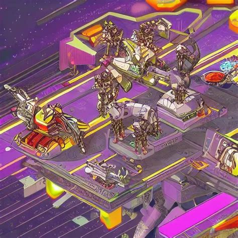 Screenshot Of An Isometric View Of Mecha Video Game Stable Diffusion