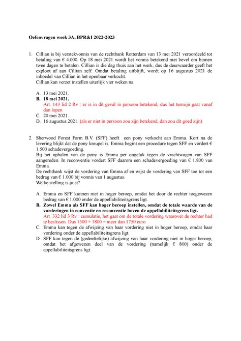Oefenvragen Week 3A BPRI 2022 2023 Oefenvragen Week 3A BPR I 2022