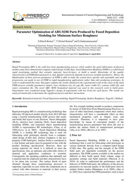 pdf parameter optimization of abs m30i parts produced by fused deposition modeling for minimum