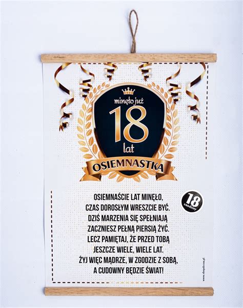 DYPLOM NA 18 URODZINY CERTYFIKAT PREZENT 8405026499 Oficjalne