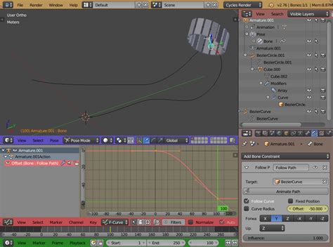 How To Rotate A Mesh Using A Curve Modifier And Drivers Without
