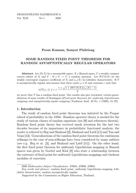 pdf random fixed point theorems for asymptotically regular random operators