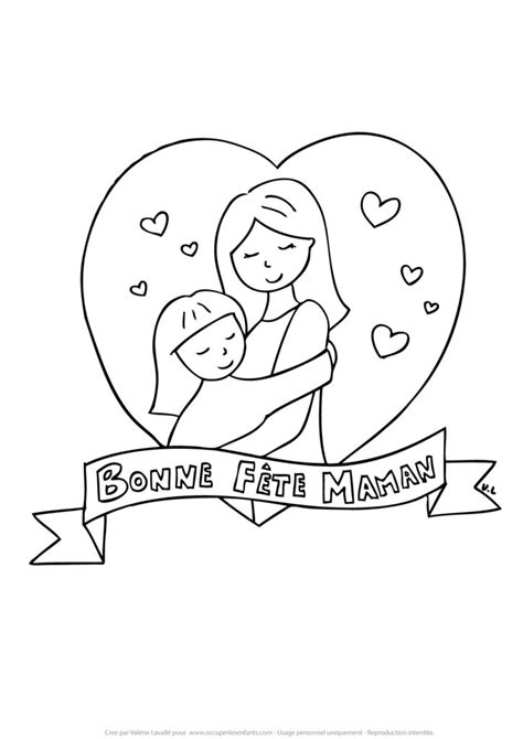 Coloriage Bonne Fete Maman Avec Sa Fille Occuper Les Enfants
