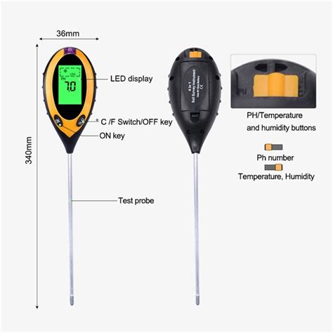 4 In 1 Digital Soil PH Moisture Meter Sisco