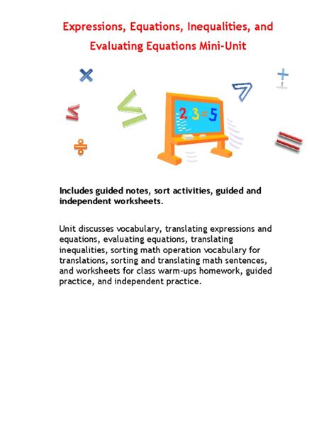 equations expressions homework pdf inequality mathematics variable mathematics