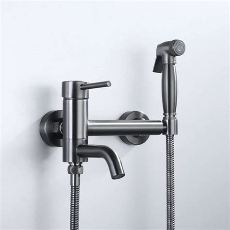 Kit de Douche pour Bidet Pulvérisateur de WC Gris 2 Fonction Toilette