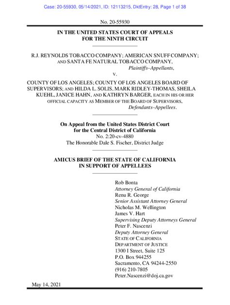 Fillable Online Oag Ca UNITED STATES DISTRICT COURT SOUTHERN DISTRICT