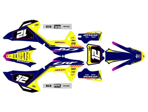 Kit déco Honda 450 CRF 2021 2024 Race Jaune Boutique Kit Déco Moto