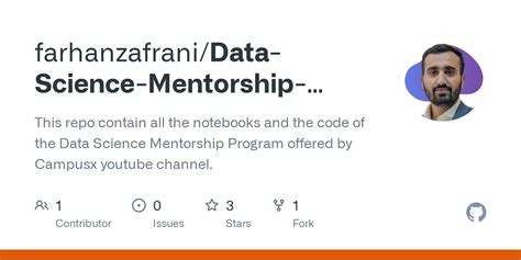 github farhanzafrani data science mentorship program this repo contain all the notebooks and
