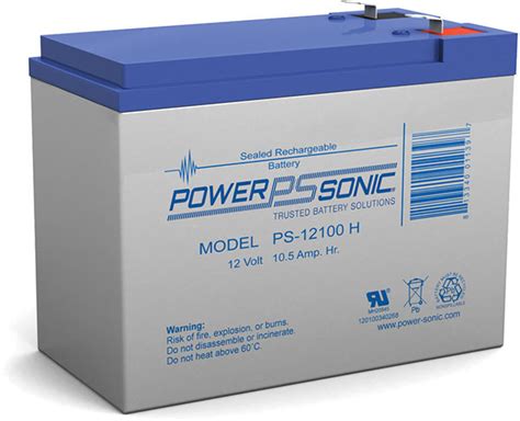 Item PS12100H Power Sonic PS Series 12V 10 5 Ah Sealed Rechargeable