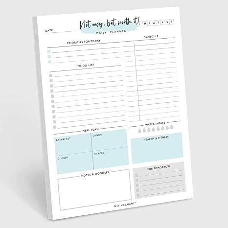 Amazon Minimalmart Daily Planner With Undated X Tear