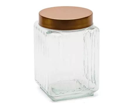 Frasco Vidrio Hermético Tapa Metal 2 2lt Cobre Sheshu Home