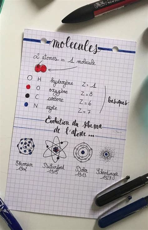 Fiche De R Vision Aesthetic Coll Ge Mol Cules Physique Chimie Scuola