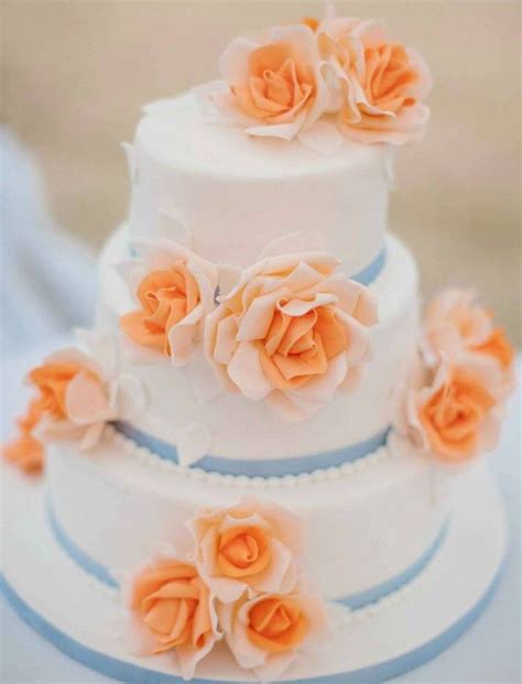 Wedding Cakes We Love MODwedding Wedding Cake Peach Gold Cake