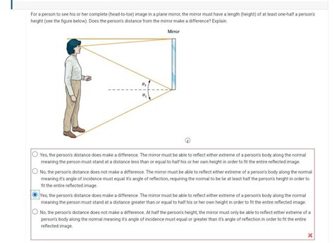 Solved For A Person To See His Or Her Complete Head To Toe Chegg