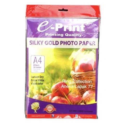 Jual Kertas Foto E Print Silky Gold Photo Paper A4 260gsm Shopee