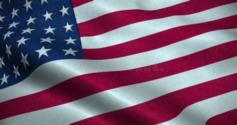 American Waving Flag Seamless Loop Animation K Resolution Stock