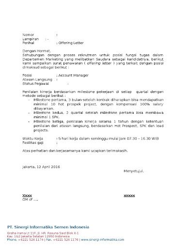 Contoh Offering Letter Yang Benar Dan Komponen Wajib Kitalulus