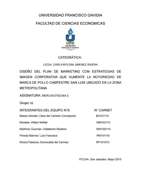 Universidad Francisco Gavidia Facultad D UNIVERSIDAD FRANCISCO