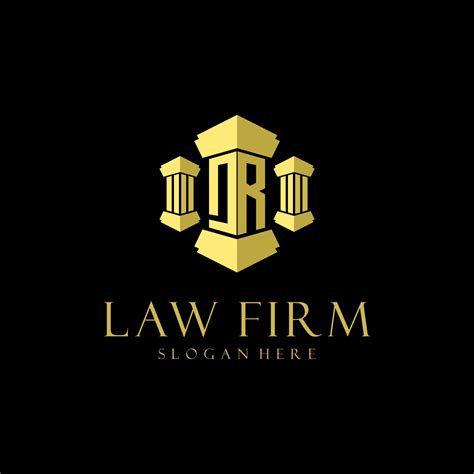 DR Initial Monogram Logo For Lawfirm With Pillar Design 11399405 Vector