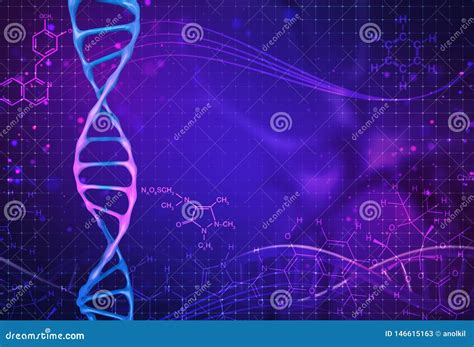 Concept Of Biochemistry With Dna Molecule On Color Background Science