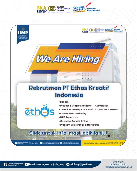 PT ETHOS KREATIF INDONESIA Career Development Center UMP