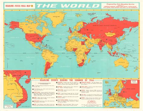 The World Headline Focus Wall Map 1 Curtis Wright Maps