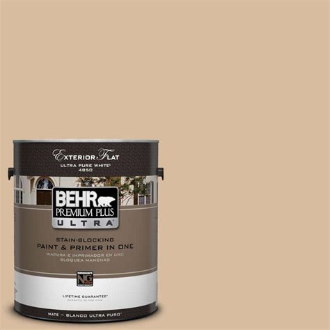 BEHR Premium Plus Ultra 1 Gal UL140 17 Renoir Bisque Flat Exterior