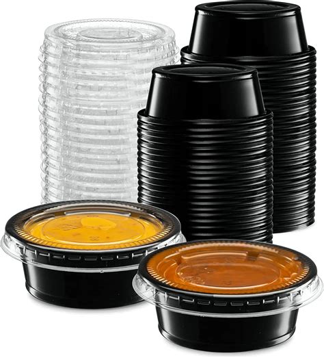 1 5 Oz Disposable Plastic Portion Cup With Lid Condiment Cups Jello