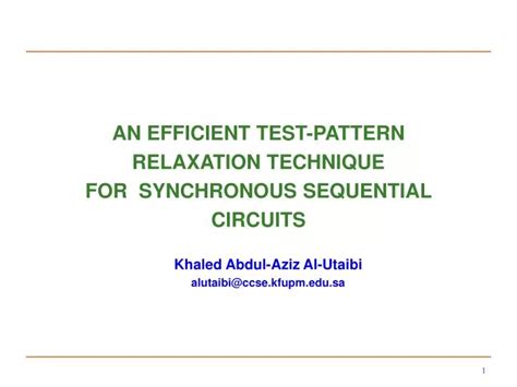 ppt an efficient test pattern relaxation technique for synchronous sequential circuits