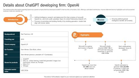 glimpse about chatgpt as ai details about chatgpt developing firm openai chatgpt ss v ppt template