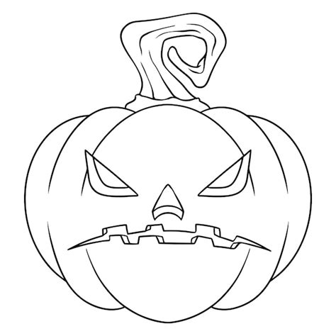Coloriage Halloween Citrouille En Colère Vecteur Premium