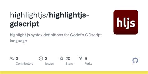 github highlightjs highlightjs gdscript highlight js syntax definitions for godot s gdscript