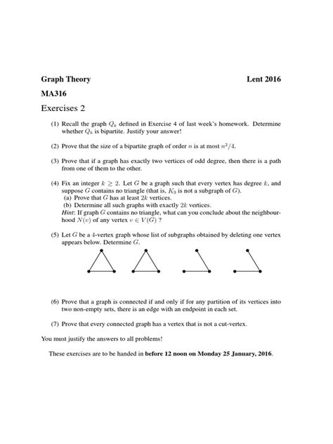 exercises 2 graph theory lent 2016 ma316 download free pdf vertex graph theory