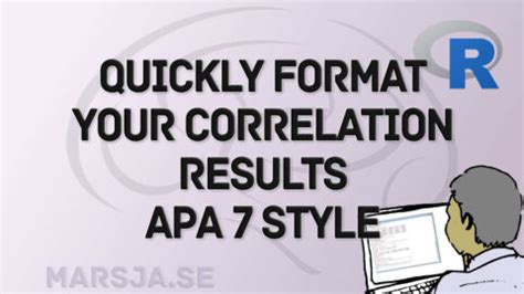 Report Correlation In APA Style Using R Text Tables