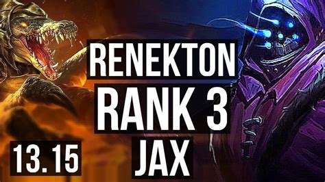 RENEKTON Vs JAX TOP Rank 3 4 2 6 NA Challenger 13 15 YouTube