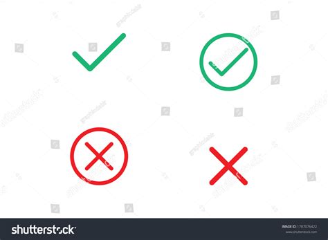 Green Tick And Red Cross Check Marks In Circle Royalty Free Stock