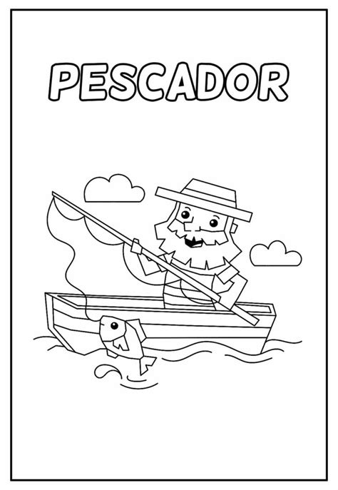 Desenhos De Pescador Para Colorir Bora Colorir