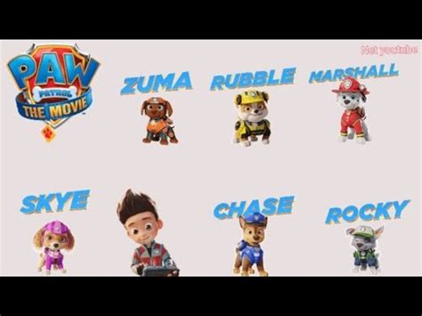 Personagens Patrulha Canina Nomes Filhotes Paw Patrol YouTube