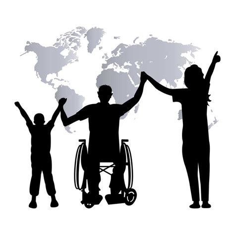 Silhouette Of A Disabled Person In A Wheelchair With Raised Arms Next