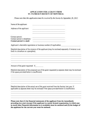 Fillable Online Grant Application Form 1 DOC Fax Email Print PdfFiller