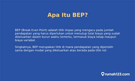 Cara Menghitung Bep Unit Dan Rupiah Untuk Keperluan Usaha