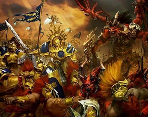 Age Of Sigmar Artwork Stormcast Eternals Vs Skarbrand Art Artwork