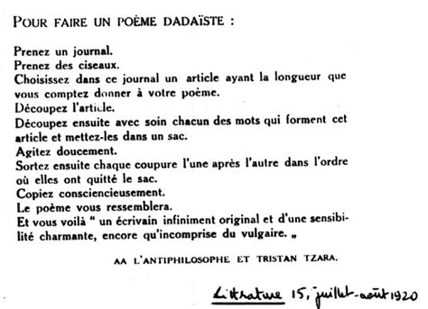 Para fazer um poema dadaísta Poems Tristan tzara Dada