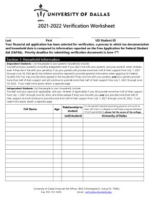Fillable Online Fill IoA I RSITY ARKANSAS 20212022 VerificationFillable