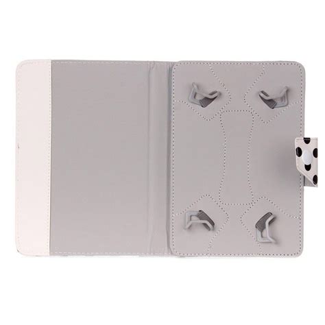 Housse Universelle Tablette Tactile 7 Blanc Pois Noirs