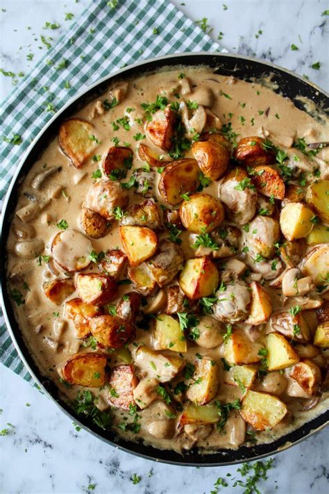 Ovnbagte Kartofler Og Kylling I Champignonsauce Artofit