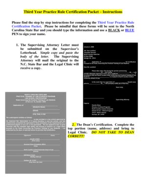 Fillable Online Law Nccu Third Year Practice Rule Certification Packet