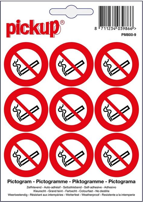 Pickup Mini Pictogram Verboden Te Roken Cm Rond Stuks Per Vel