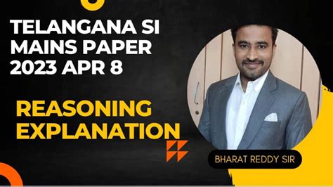 TELANGANA SI MAINS EXAM REASONING EXPLANATION BY BHARAT SIR YouTube